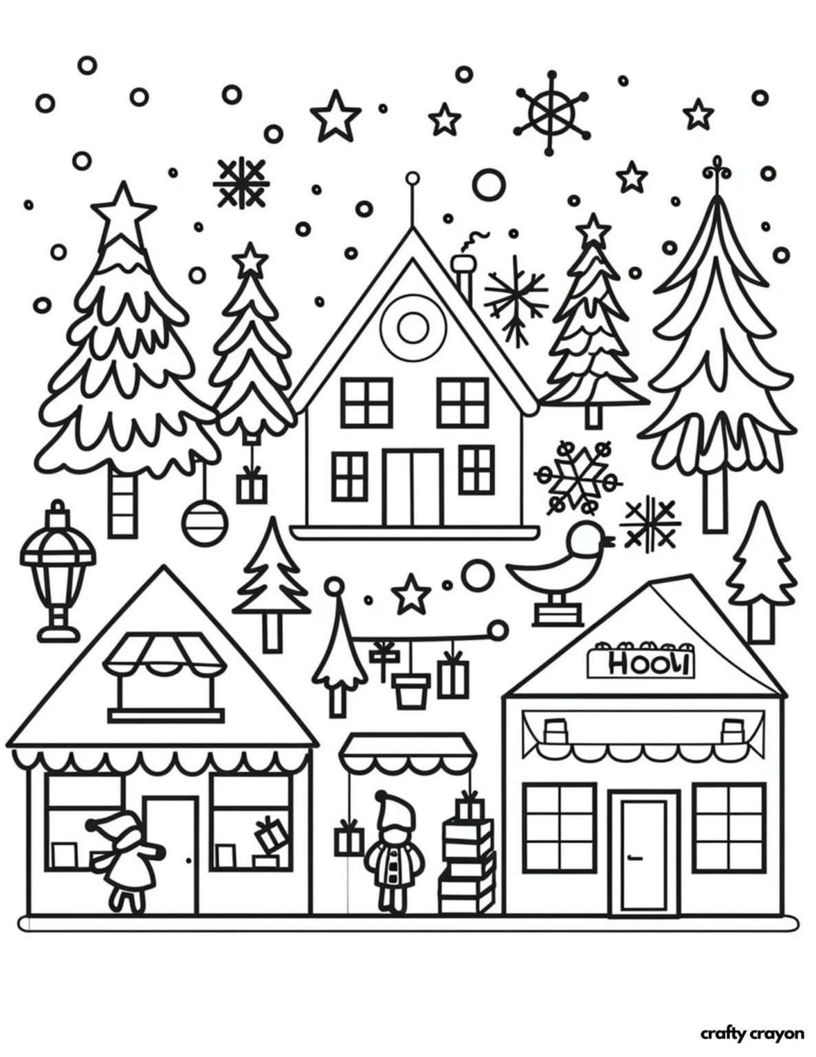 Christmas Adult Coloring Pages (Free PDF Printables)