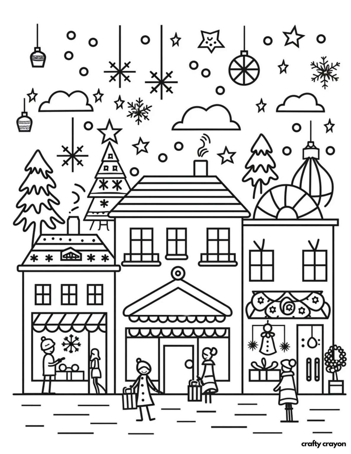 Christmas Adult Coloring Pages (Free PDF Printables)