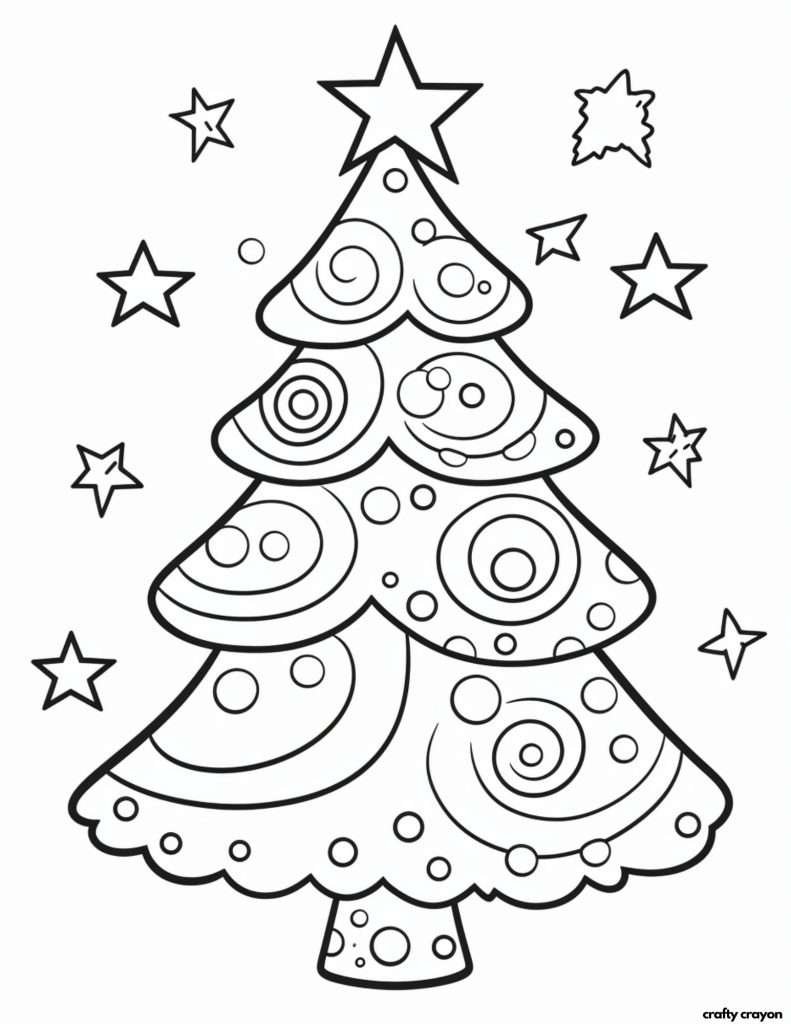 Printable Christmas Tree Coloring Page (Free PDF Printables)