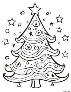 Printable Christmas Tree Coloring Page (Free PDF Printables)