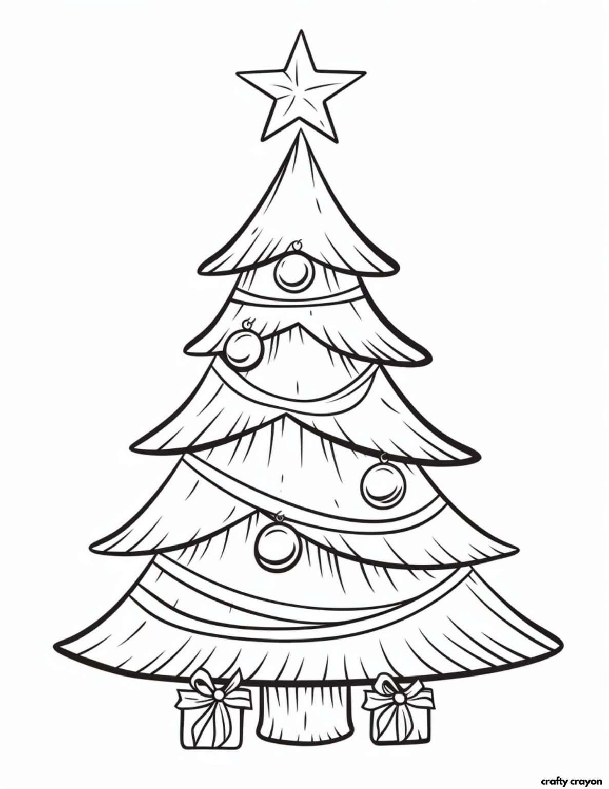 Printable Christmas Tree Coloring Page (Free PDF Printables)