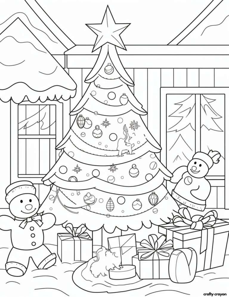 Printable Christmas Tree Coloring Page (Free PDF Printables)