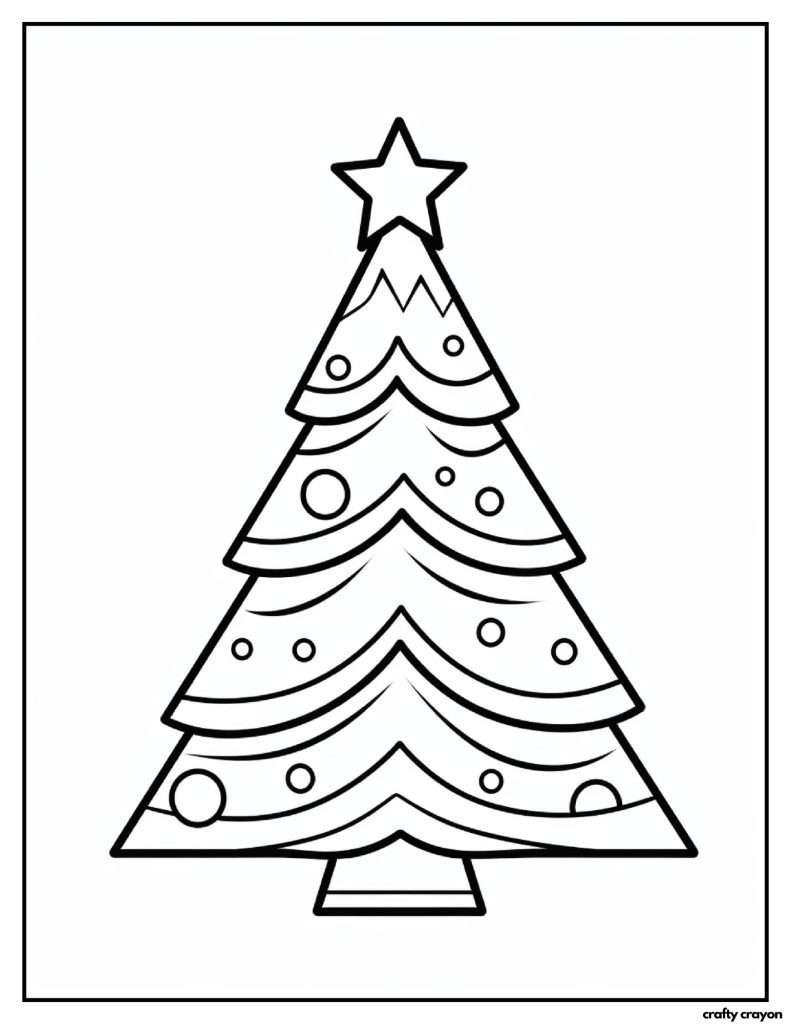 Printable Christmas Tree Coloring Page (Free PDF Printables)