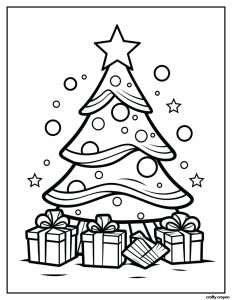 Printable Christmas Tree Coloring Page (Free PDF Printables)