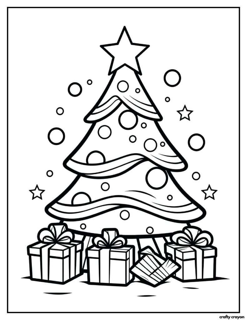 Printable Christmas Tree Coloring Page (Free PDF Printables)