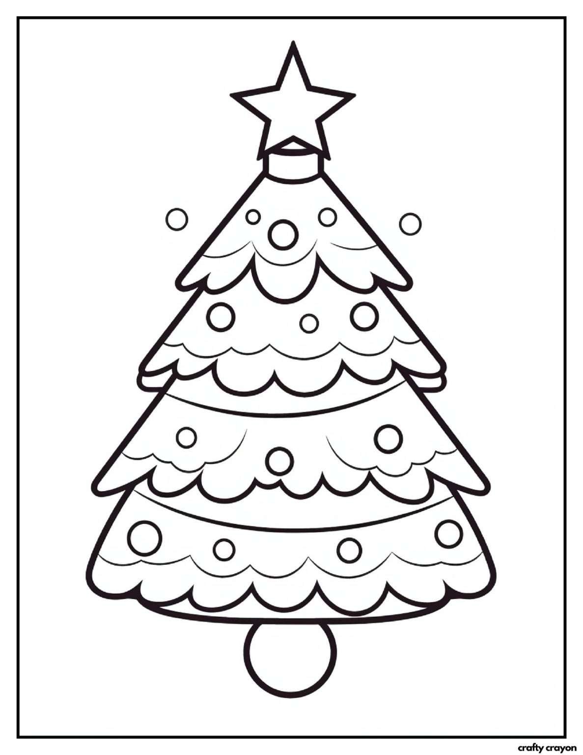 Printable Christmas Tree Coloring Page (Free PDF Printables)