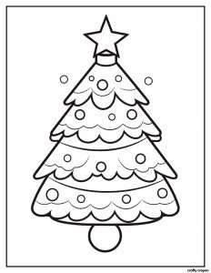 Printable Christmas Tree Coloring Page (Free PDF Printables)
