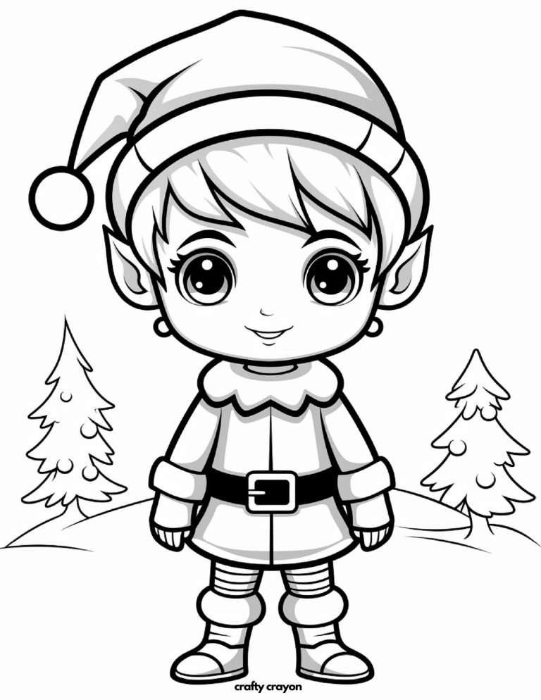 Christmas Elf Coloring Pages (Free PDF Printables)