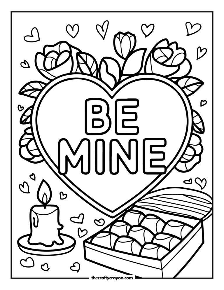 Valentine's Day Coloring Pages (Free PDF Printables)