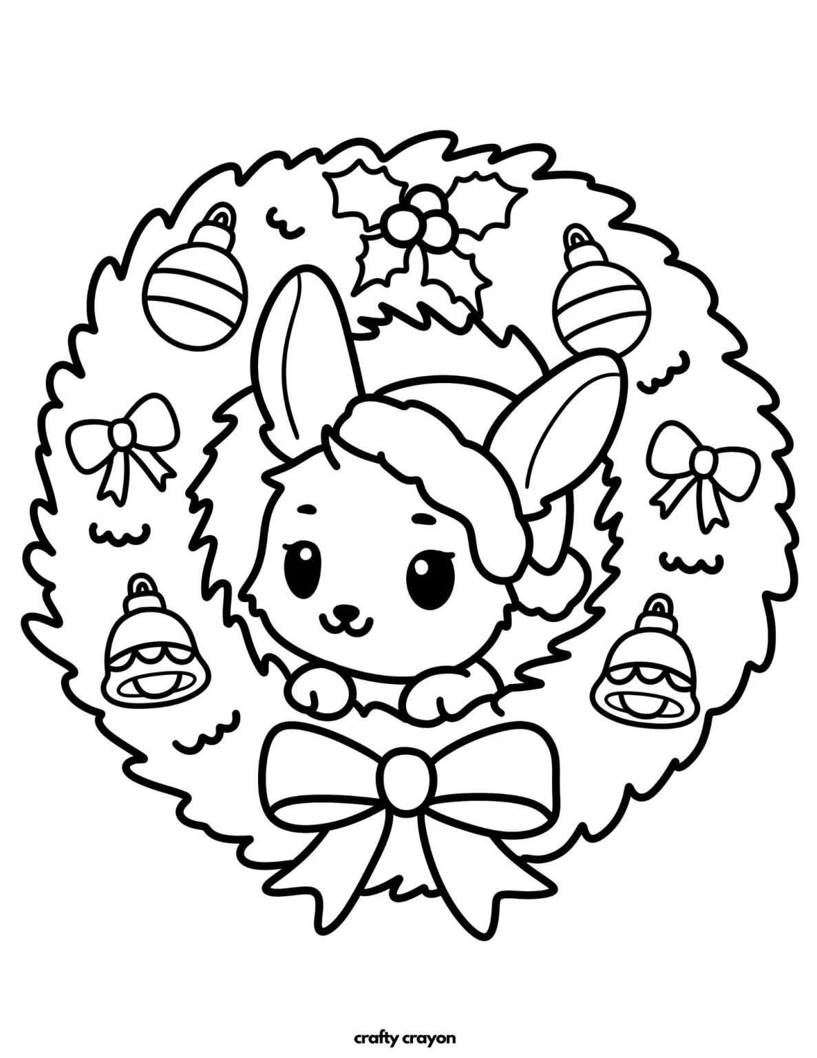Christmas Wreath Coloring Pages (Free PDF Printables)