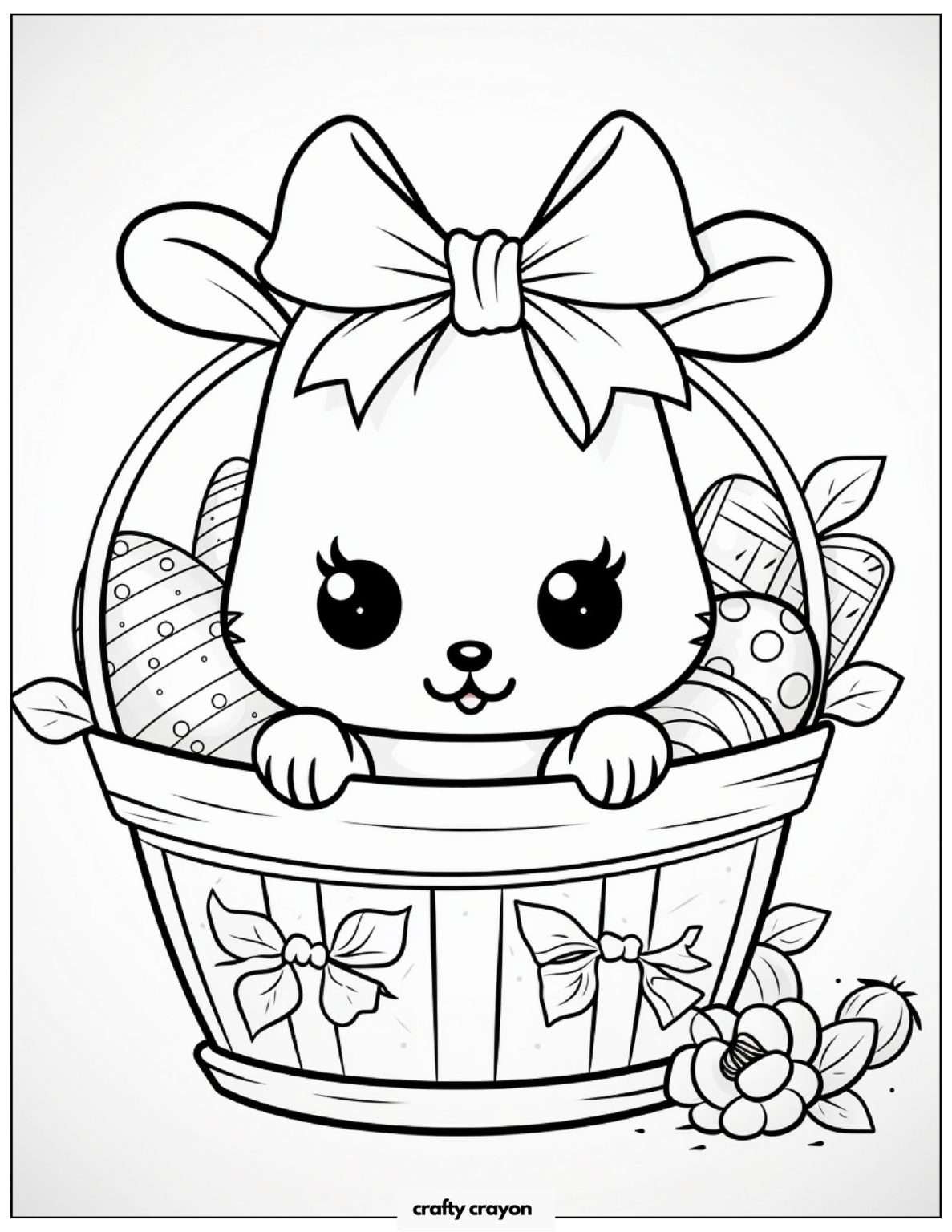 Easter Basket Coloring Pages (Free PDF Printables)