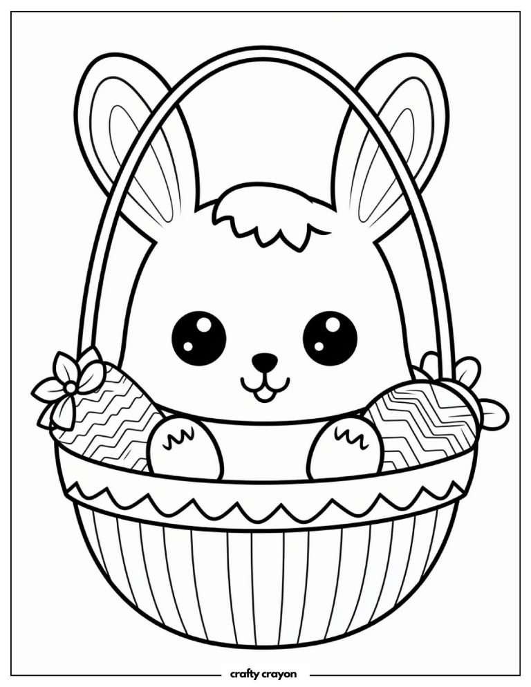 Easter Basket Coloring Pages (Free PDF Printables)