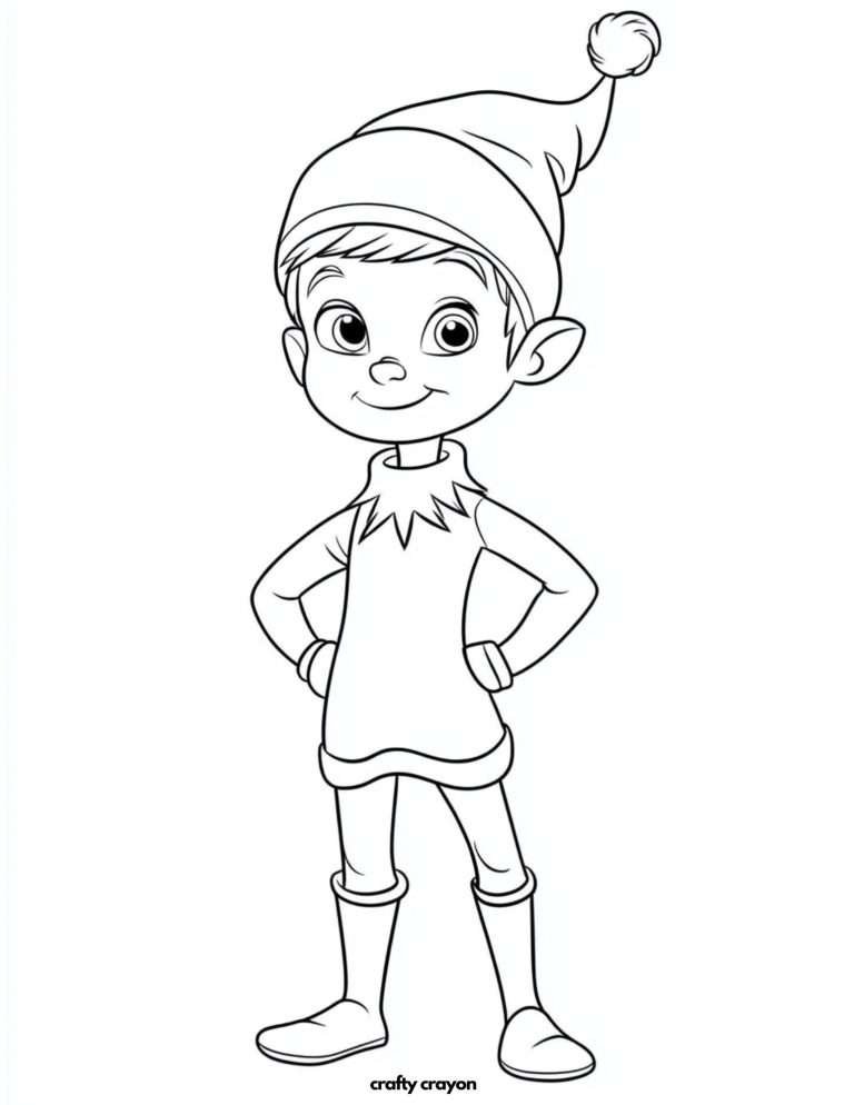 Christmas Elf Coloring Pages (Free PDF Printables)