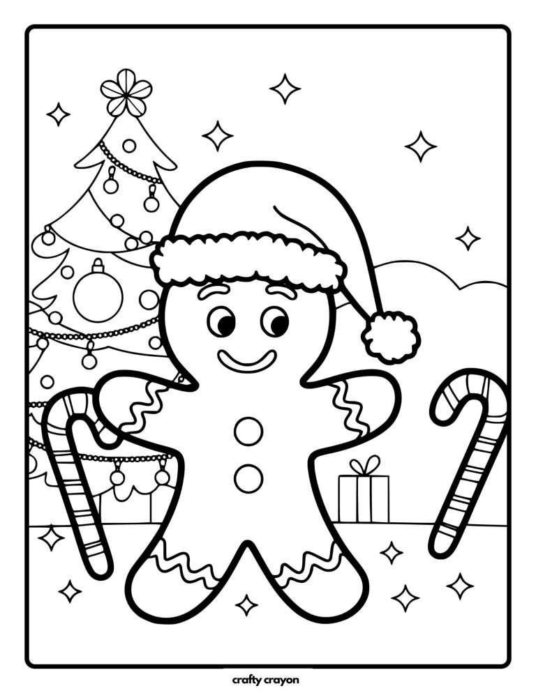 Gingerbread Christmas Coloring Pages (Free PDF Printables)