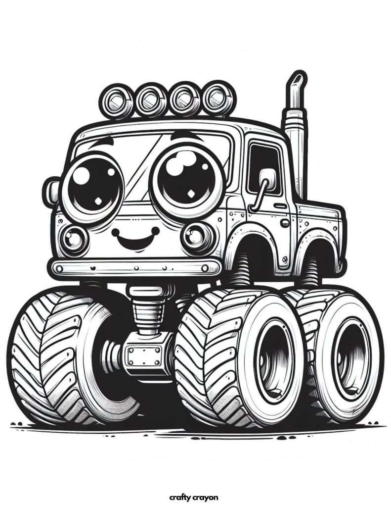 Monster Truck Printable Coloring Pages For Kids
