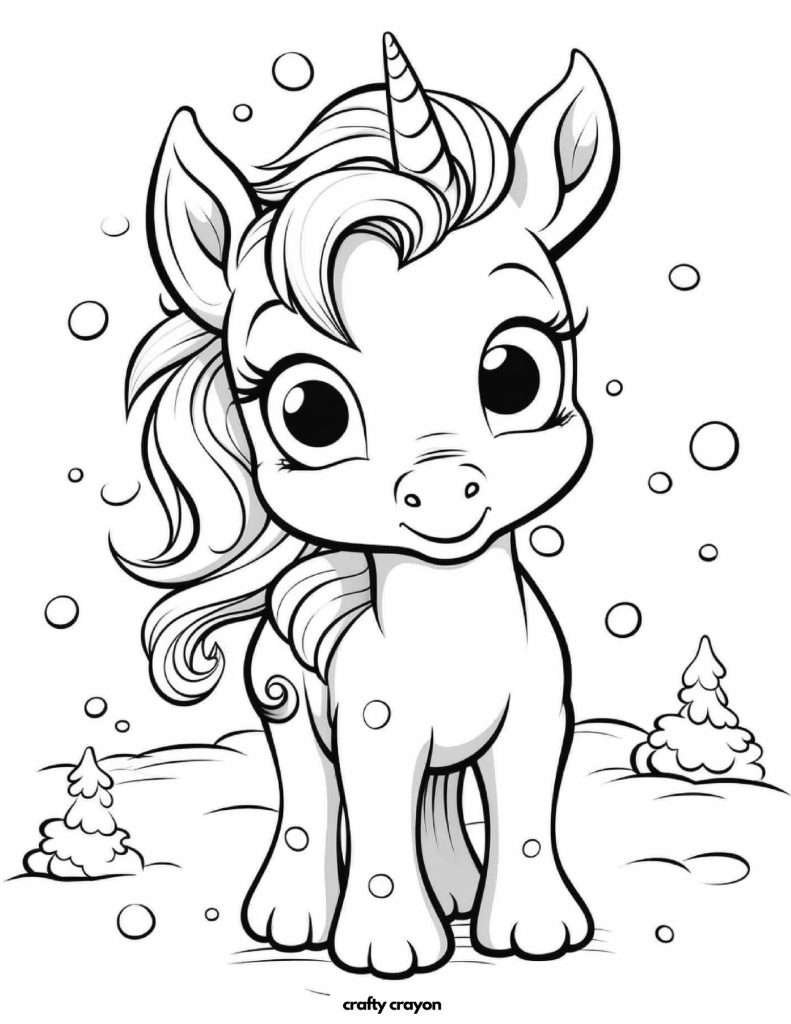 Christmas Unicorn Coloring Pages (Free PDF Printables)