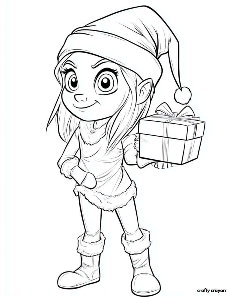 Christmas Elf Coloring Pages (Free PDF Printables)