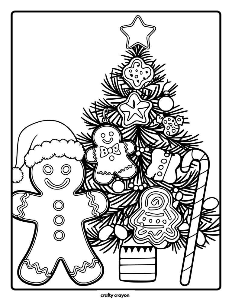 Gingerbread Christmas Coloring Pages (Free PDF Printables)