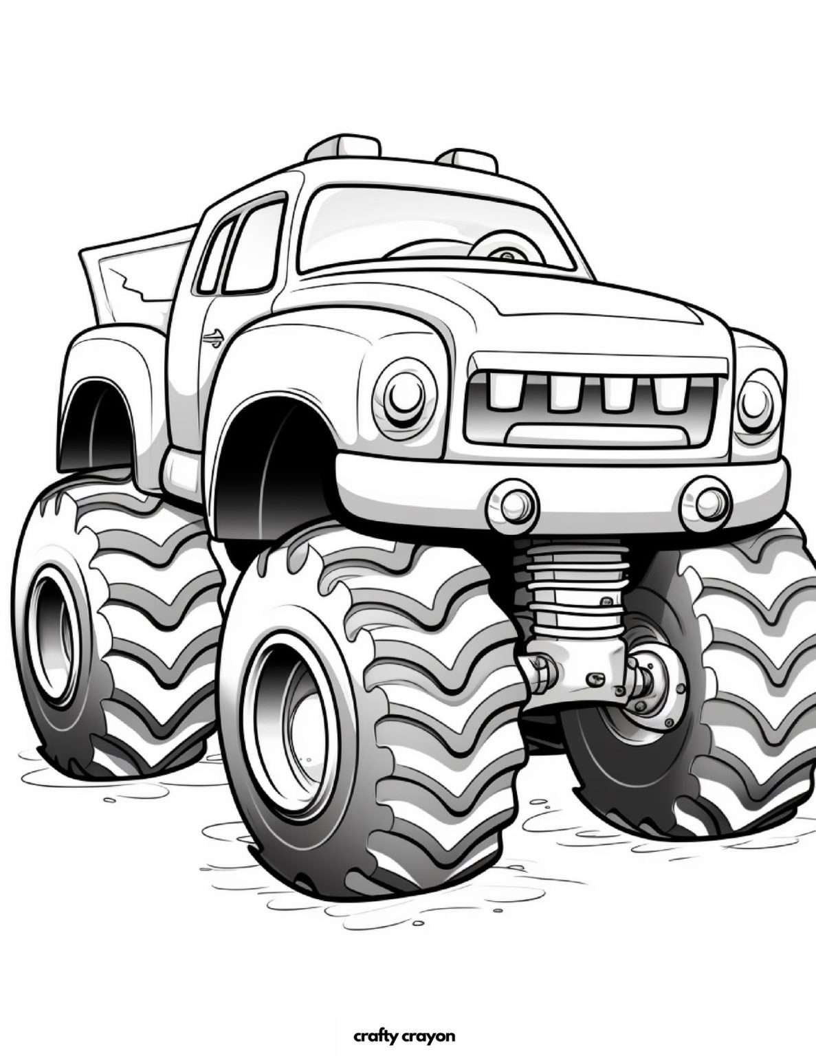 Monster Truck Printable Coloring Pages For Kids