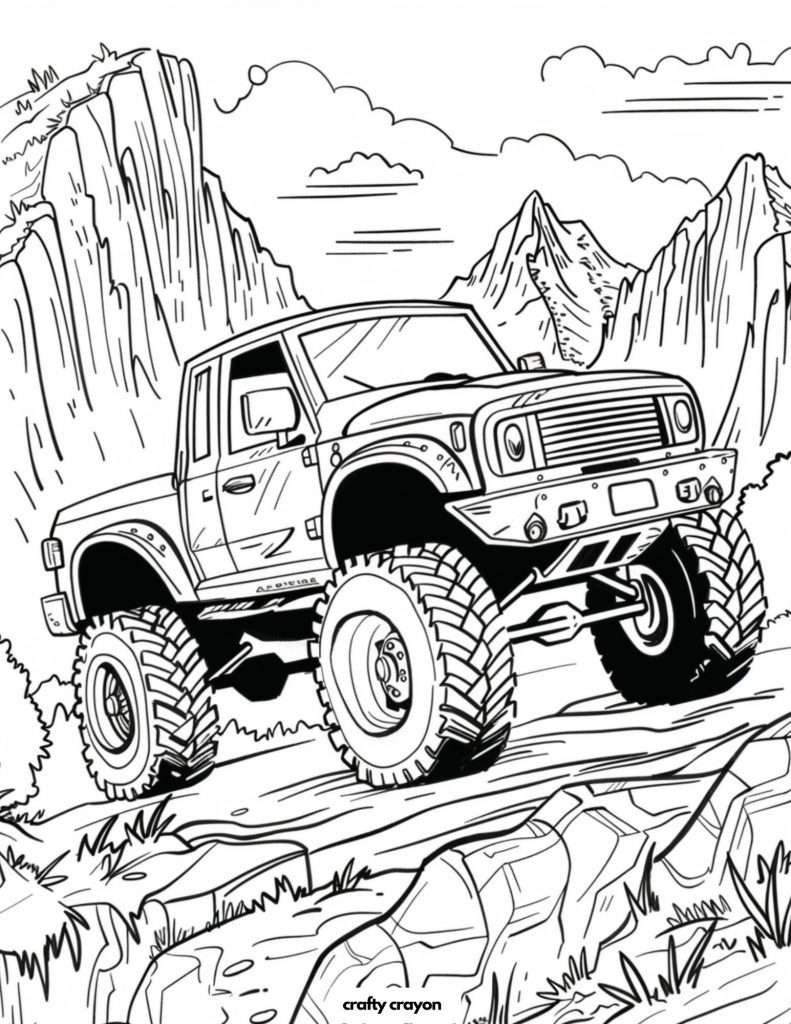 Monster Truck Coloring Pages (Free PDF Printables)