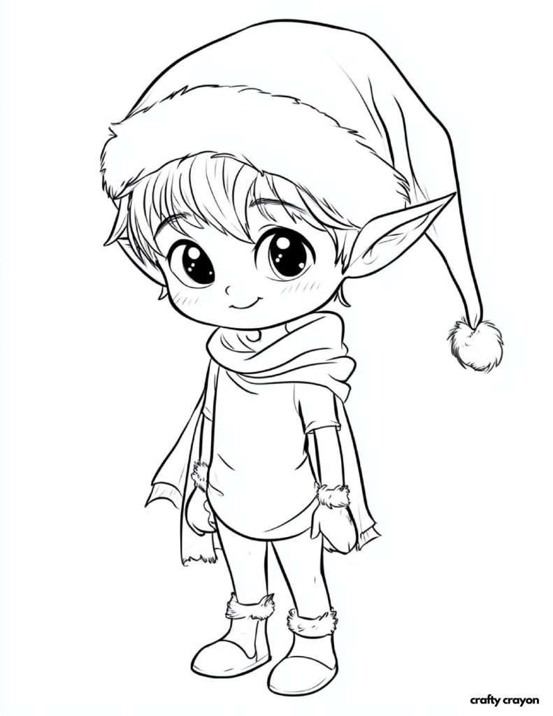 Christmas Elf Coloring Pages (Free PDF Printables)