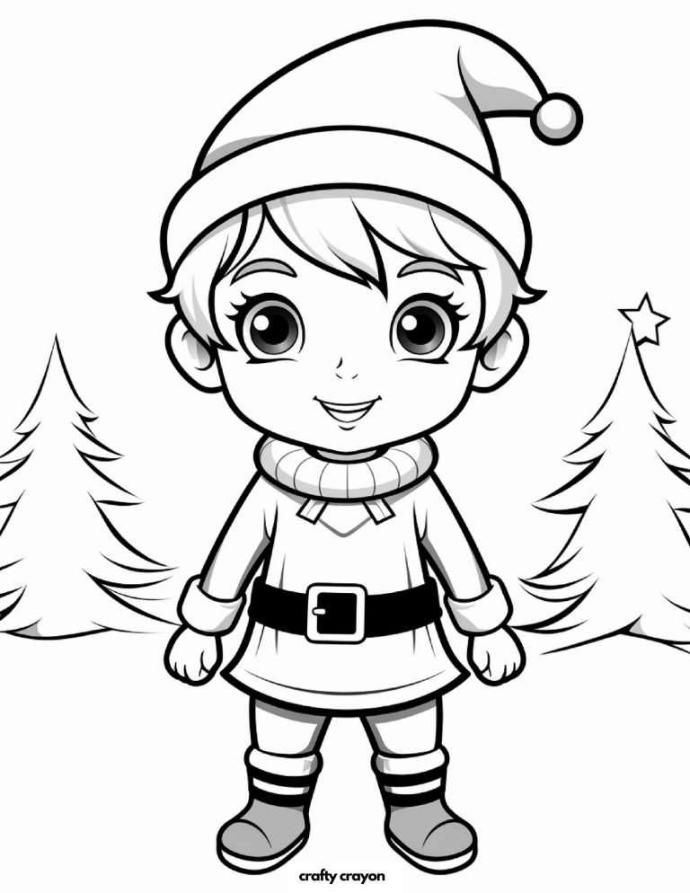 Christmas Elf Coloring Pages (Free PDF Printables)