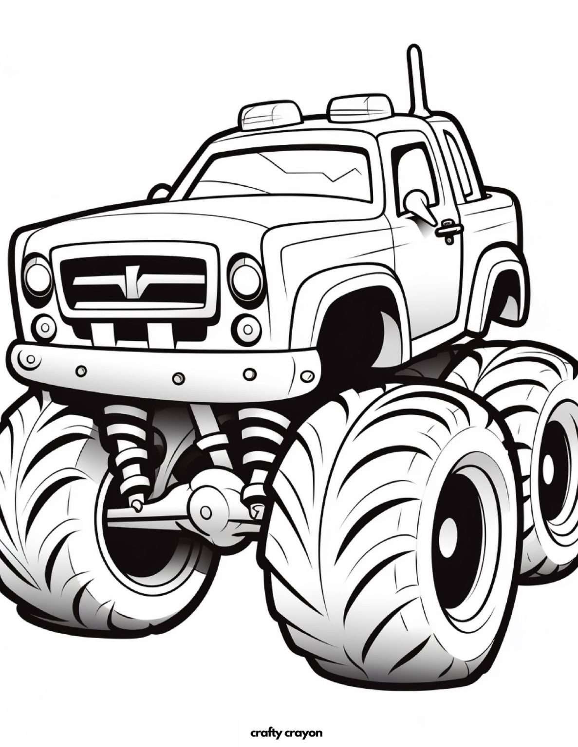Monster Truck Printable Coloring Pages For Kids