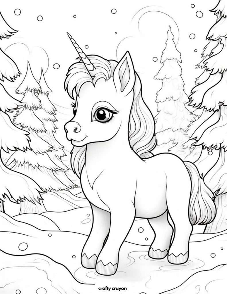 Christmas Unicorn Coloring Pages (Free PDF Printables)