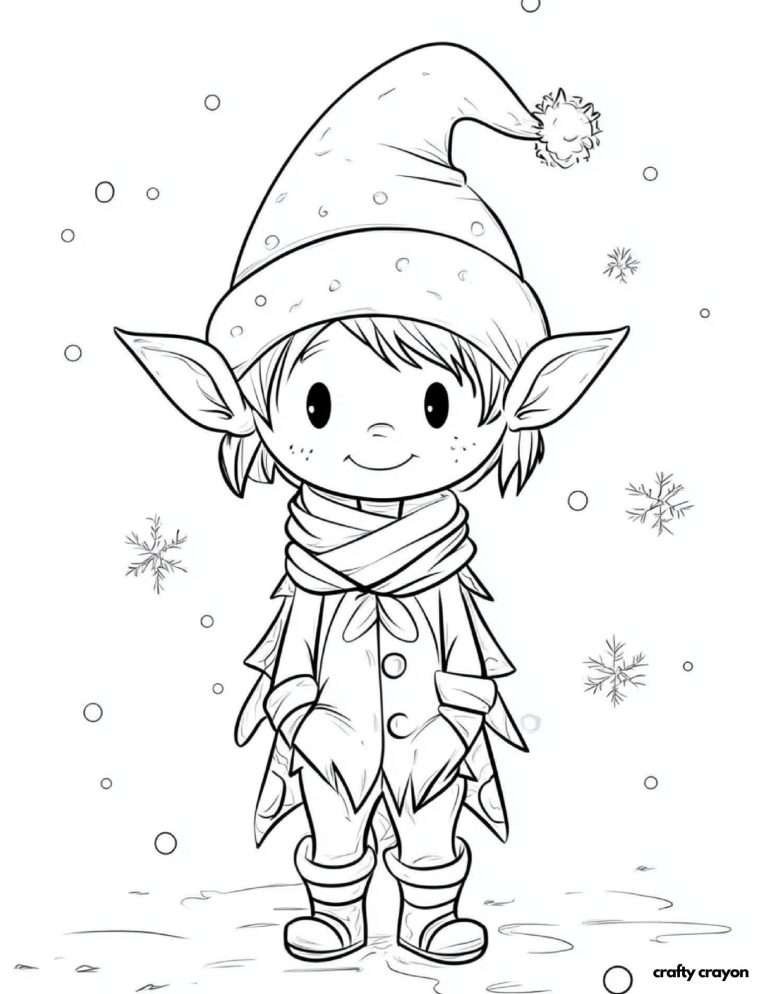 Christmas Elf Coloring Pages (Free PDF Printables)