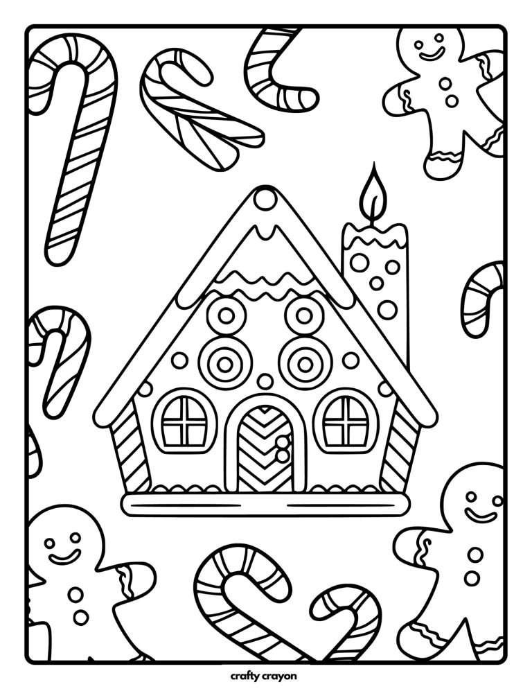 Gingerbread Christmas Coloring Pages (Free PDF Printables)