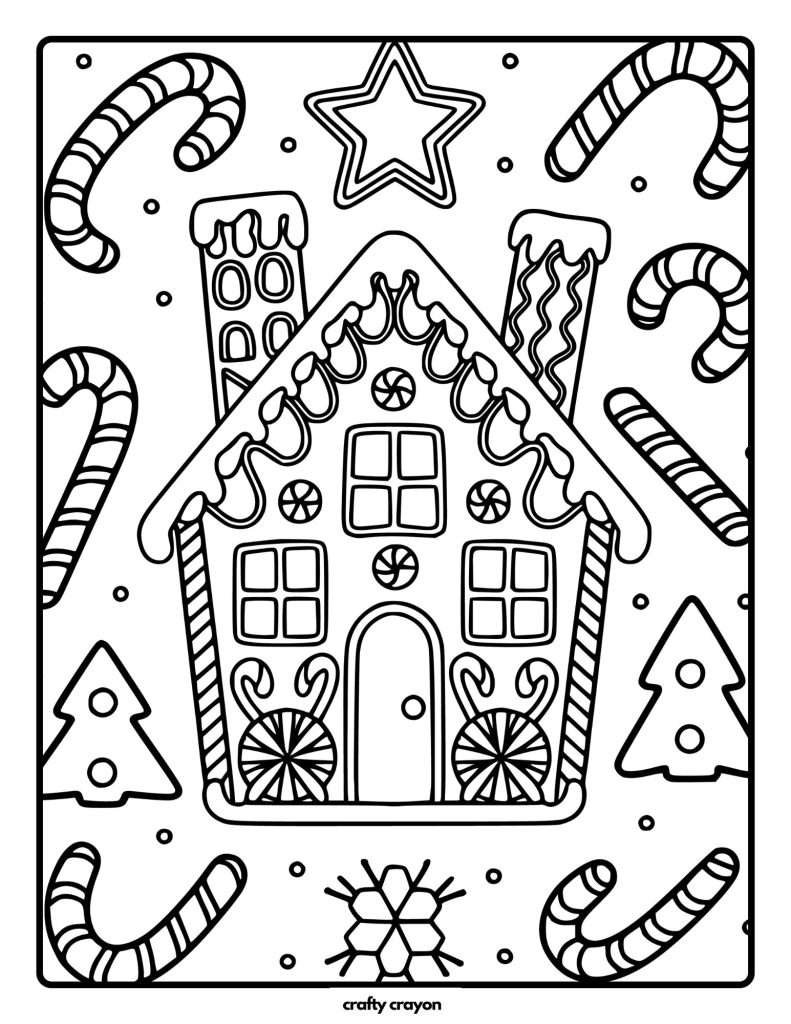 Gingerbread Christmas Coloring Pages (Free PDF Printables)