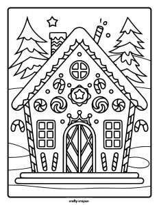 Gingerbread Christmas Coloring Pages (Free PDF Printables)