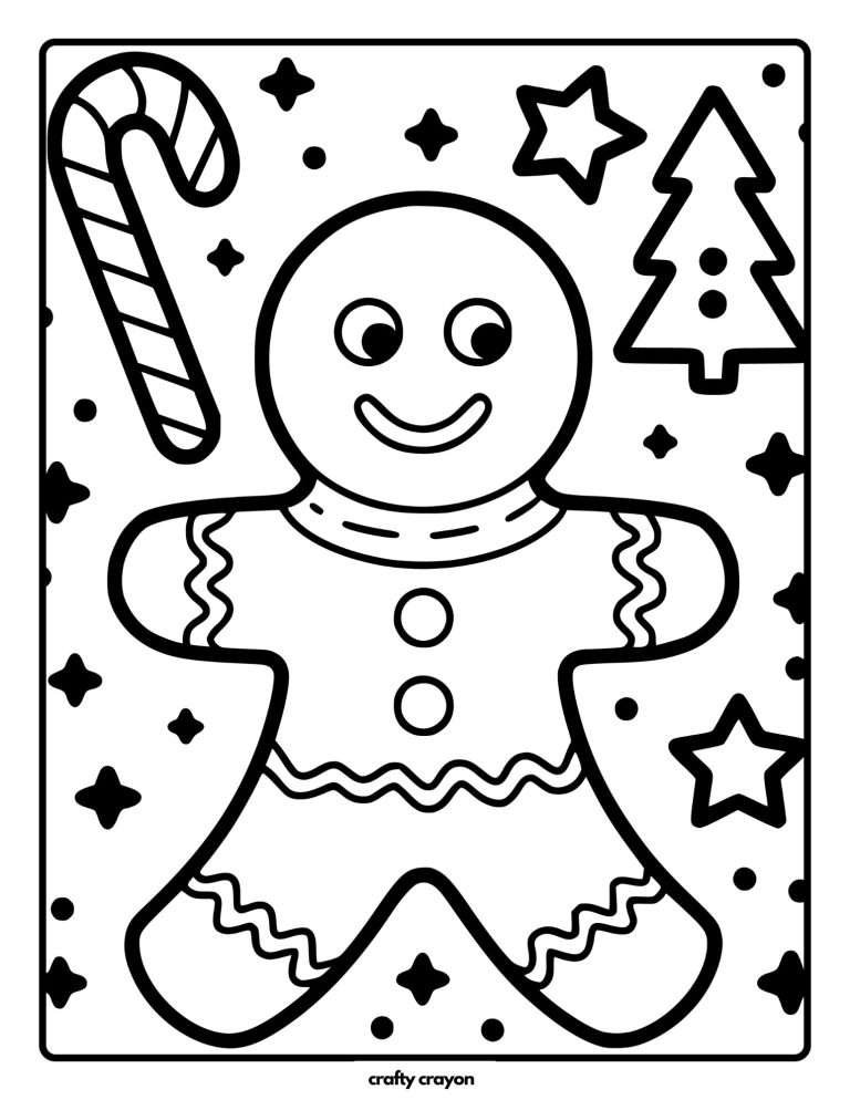 Gingerbread Christmas Coloring Pages (Free PDF Printables)