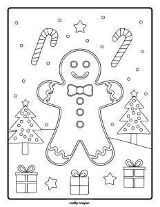 Gingerbread Christmas Coloring Pages (Free PDF Printables)