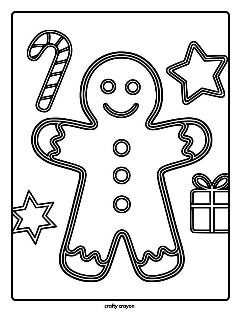Gingerbread Christmas Coloring Pages (Free PDF Printables)