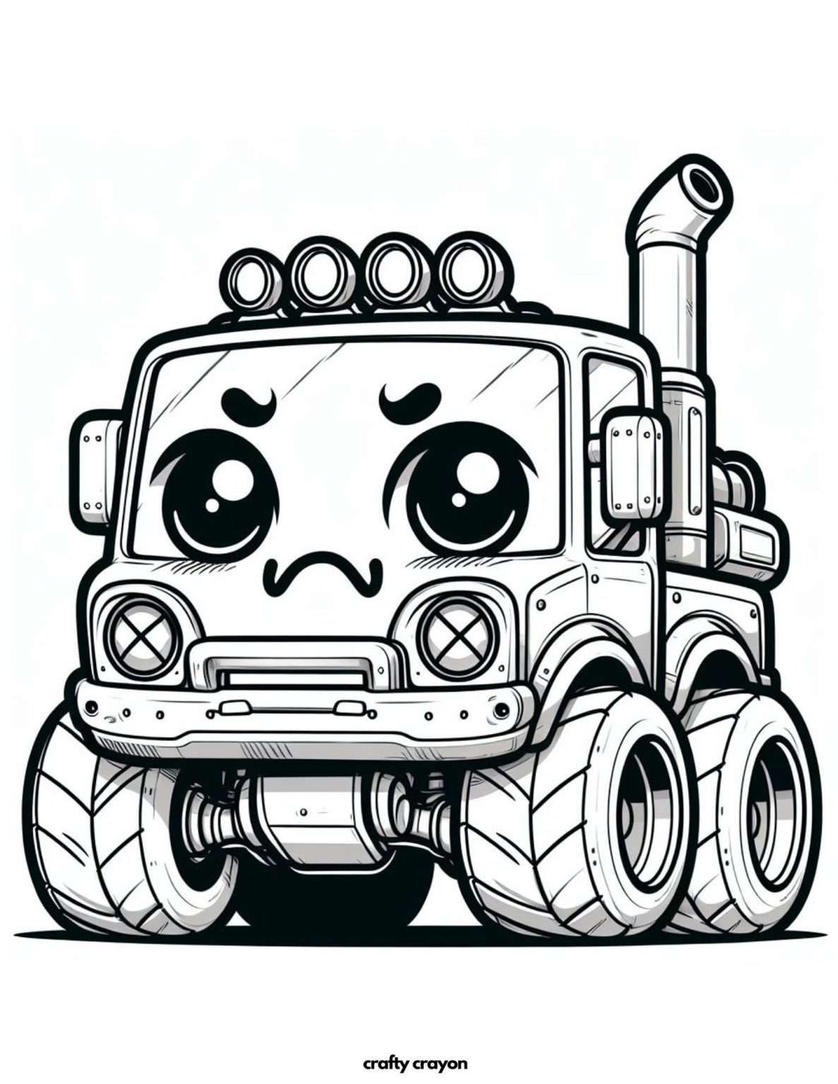 Monster Truck Printable Coloring Pages For Kids