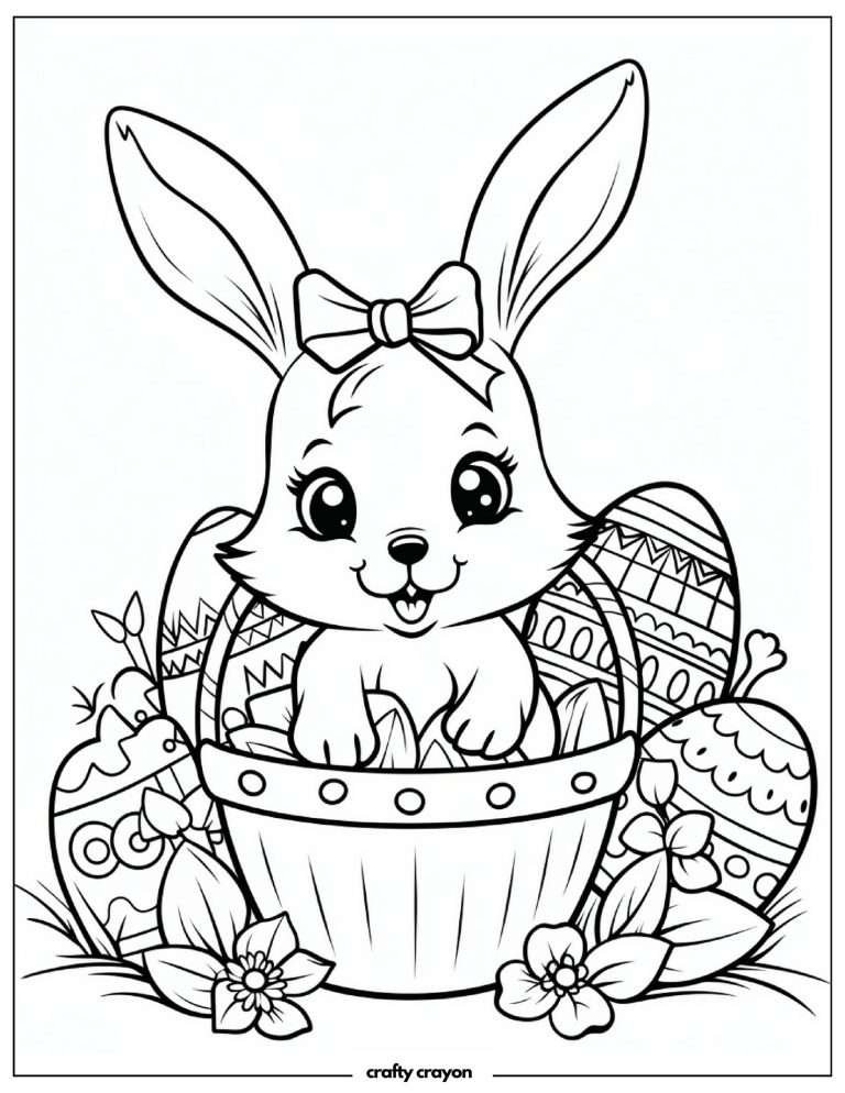 Easter Basket Coloring Pages (Free PDF Printables)