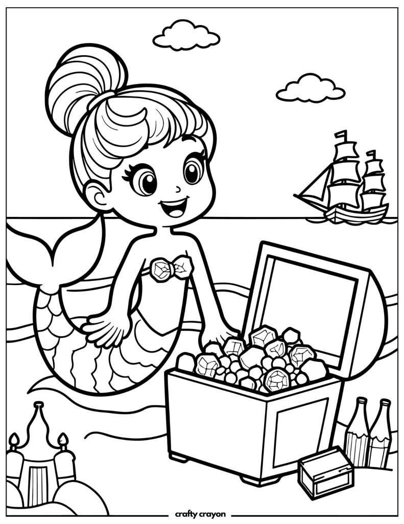 Mermaid Coloring Pages (Free PDF Printables)