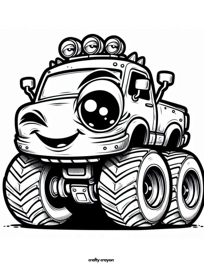 Monster Truck Printable Coloring Pages For Kids