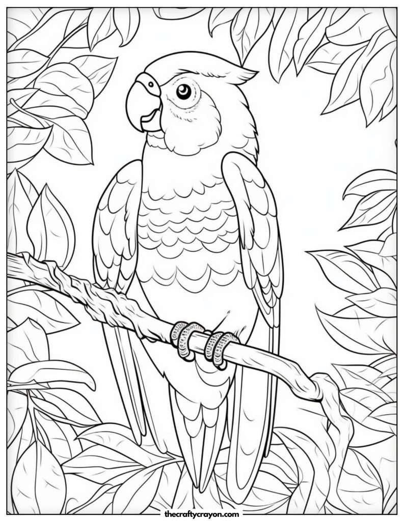 Parrot Coloring Pages (Free PDF Printables)