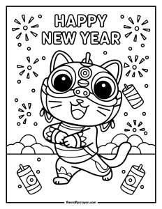 New Year Coloring Pages (Free PDF Printables)
