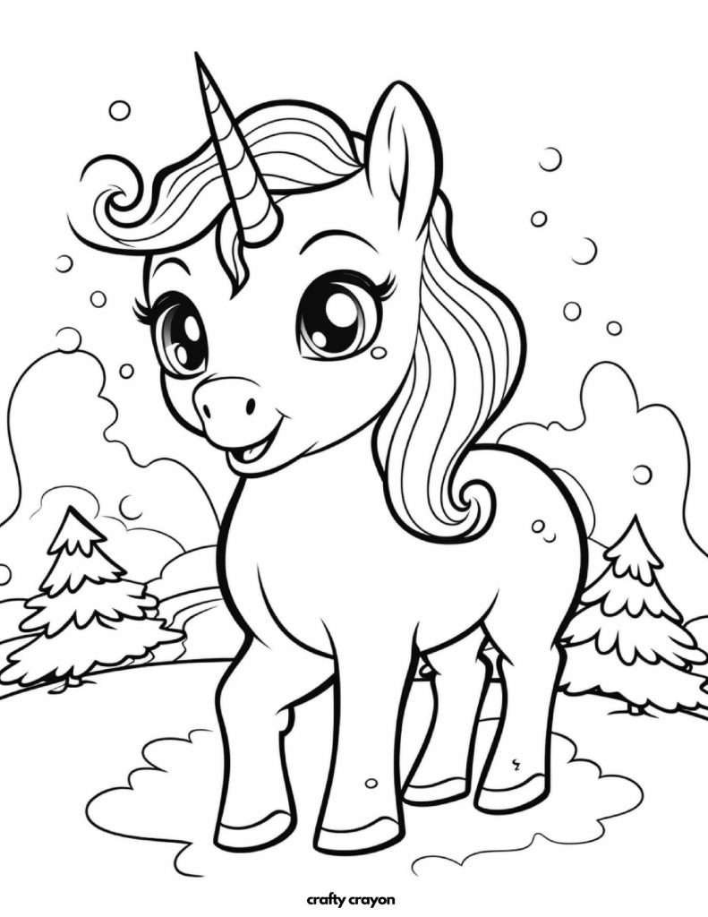 Christmas Unicorn Coloring Pages (Free PDF Printables)