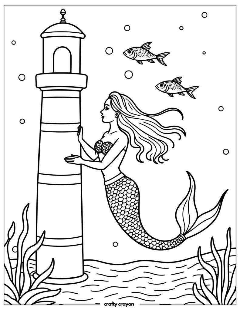 Mermaid Coloring Pages (Free PDF Printables)