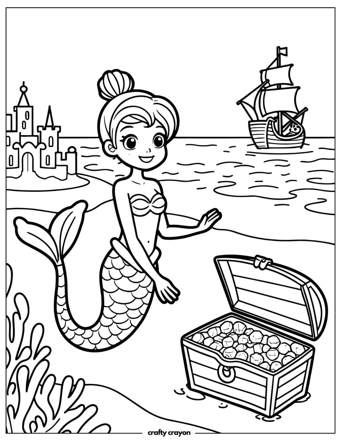 Mermaid Coloring Pages (Free PDF Printables)