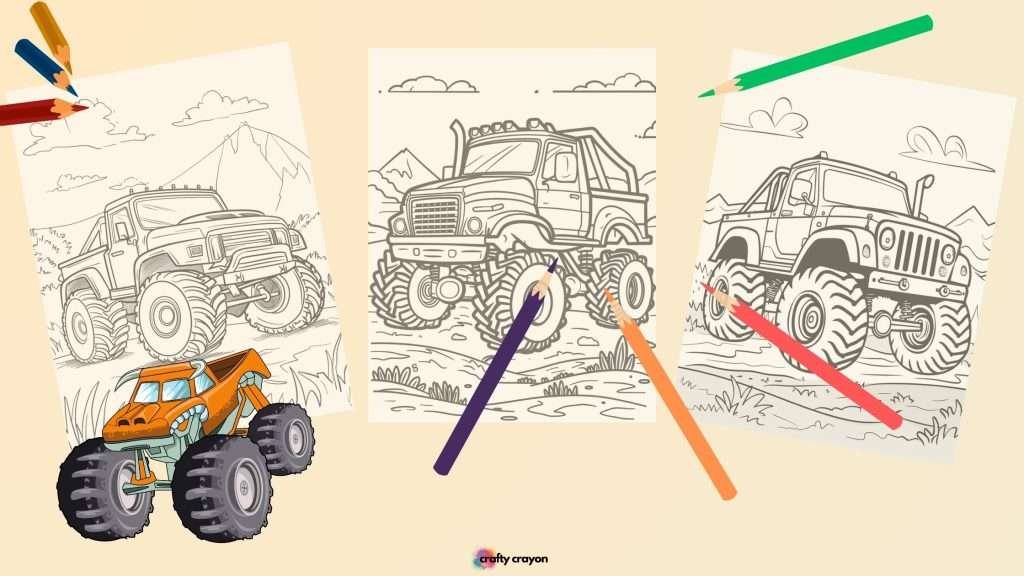 Monster Truck Coloring Pages (Free PDF Printables)