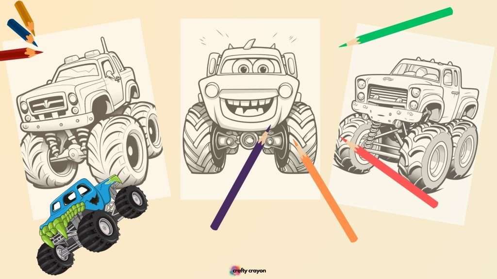 Monster Truck Printable Coloring Pages For Kids