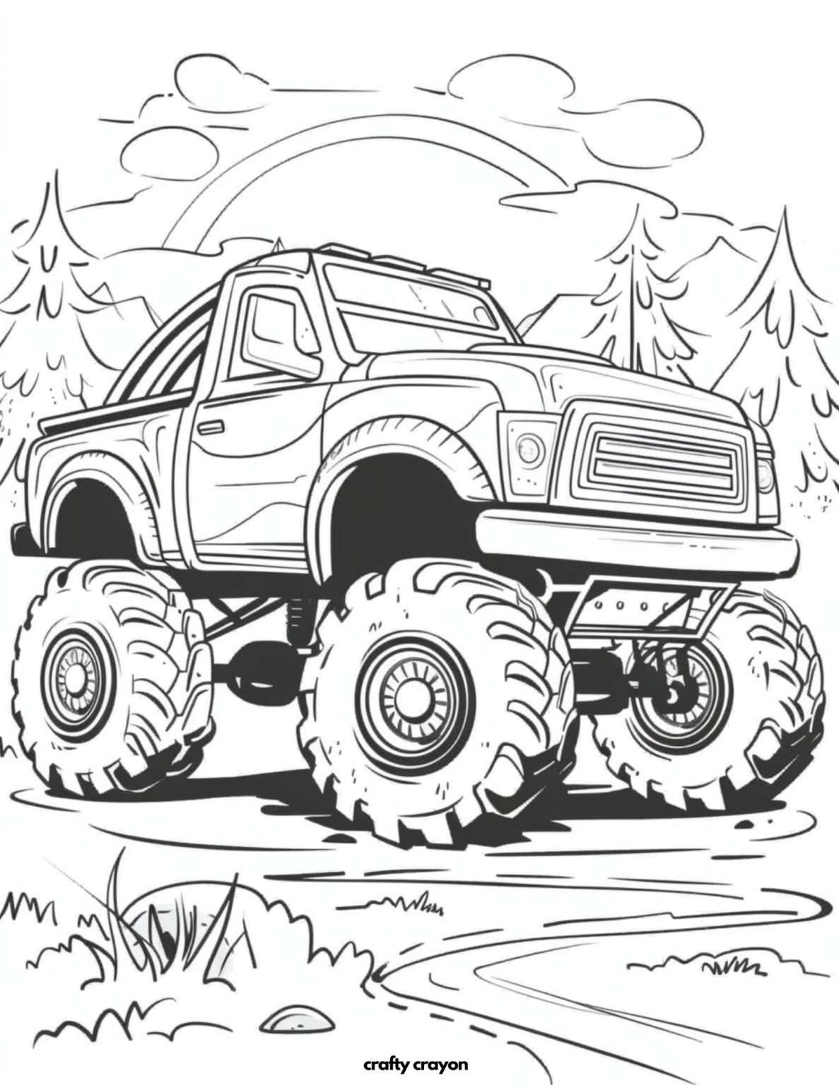 Monster Truck Coloring Pages (Free PDF Printables)