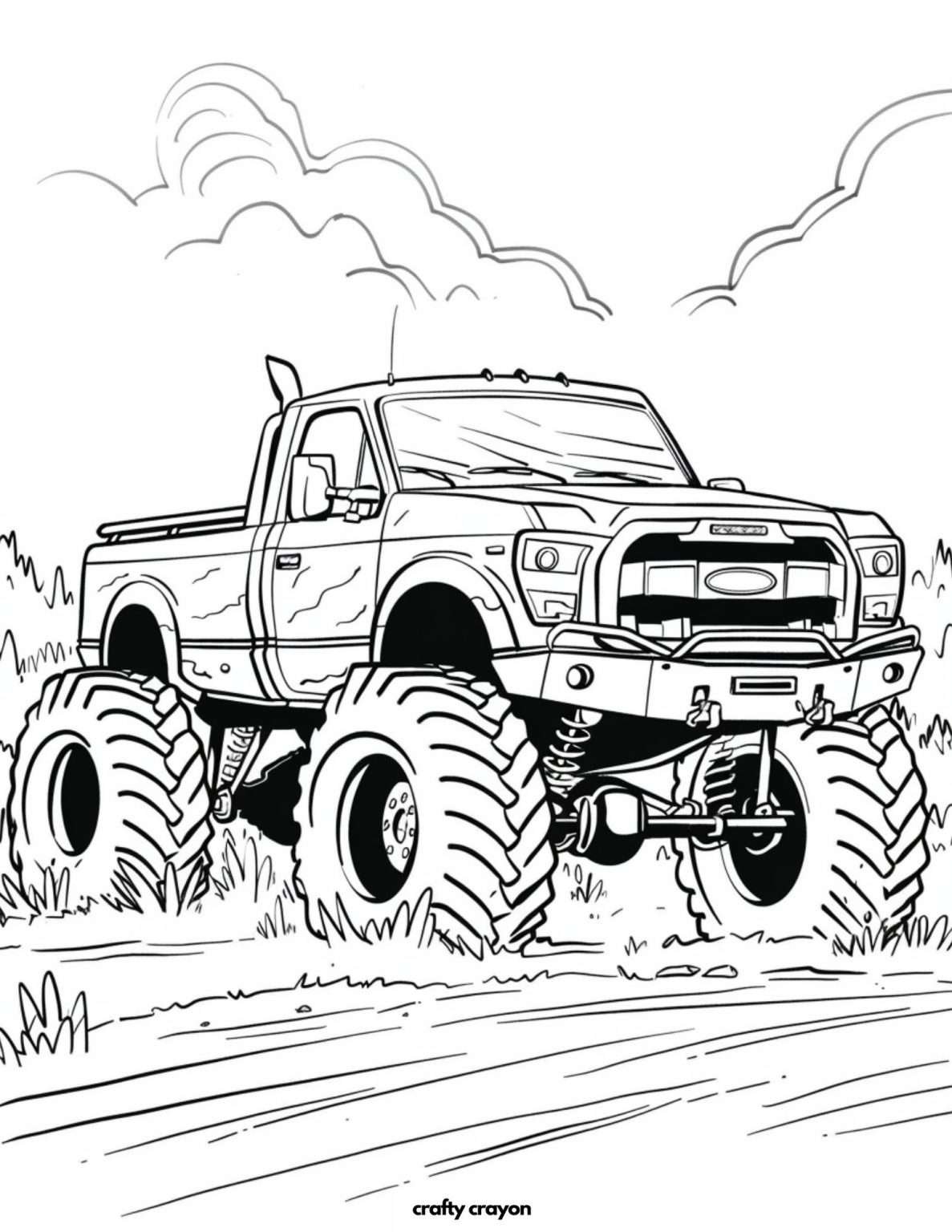 Monster Truck Coloring Pages (Free PDF Printables)