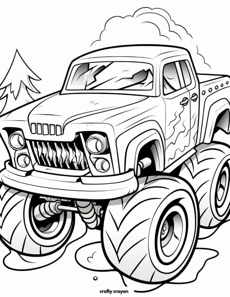Monster Truck Printable Coloring Pages For Kids
