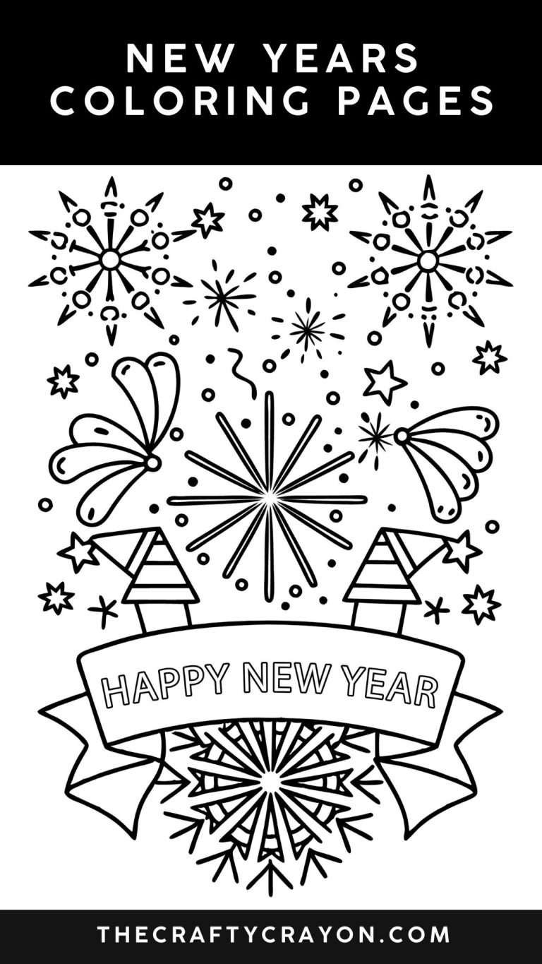 New Year Coloring Pages (Free PDF Printables)